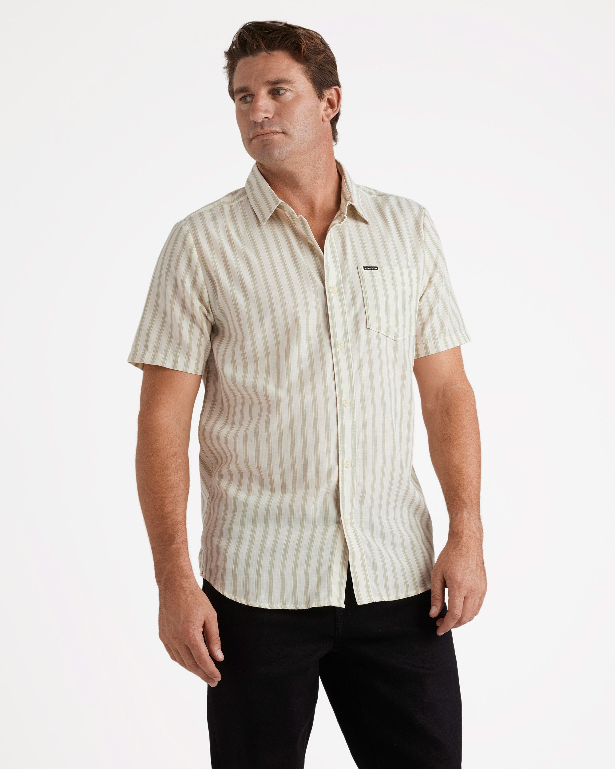 ARVOSTRIPE WOVEN SS - DIRTY WHITE – Volcom