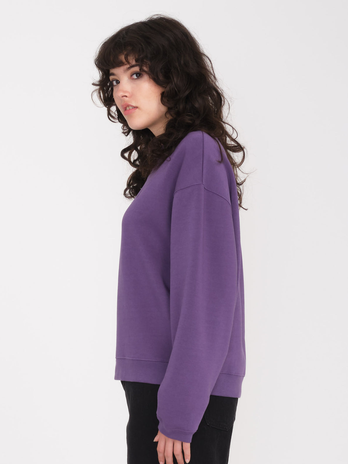 Stone Heart Up Crew Fleece - Deep Purple – Volcom