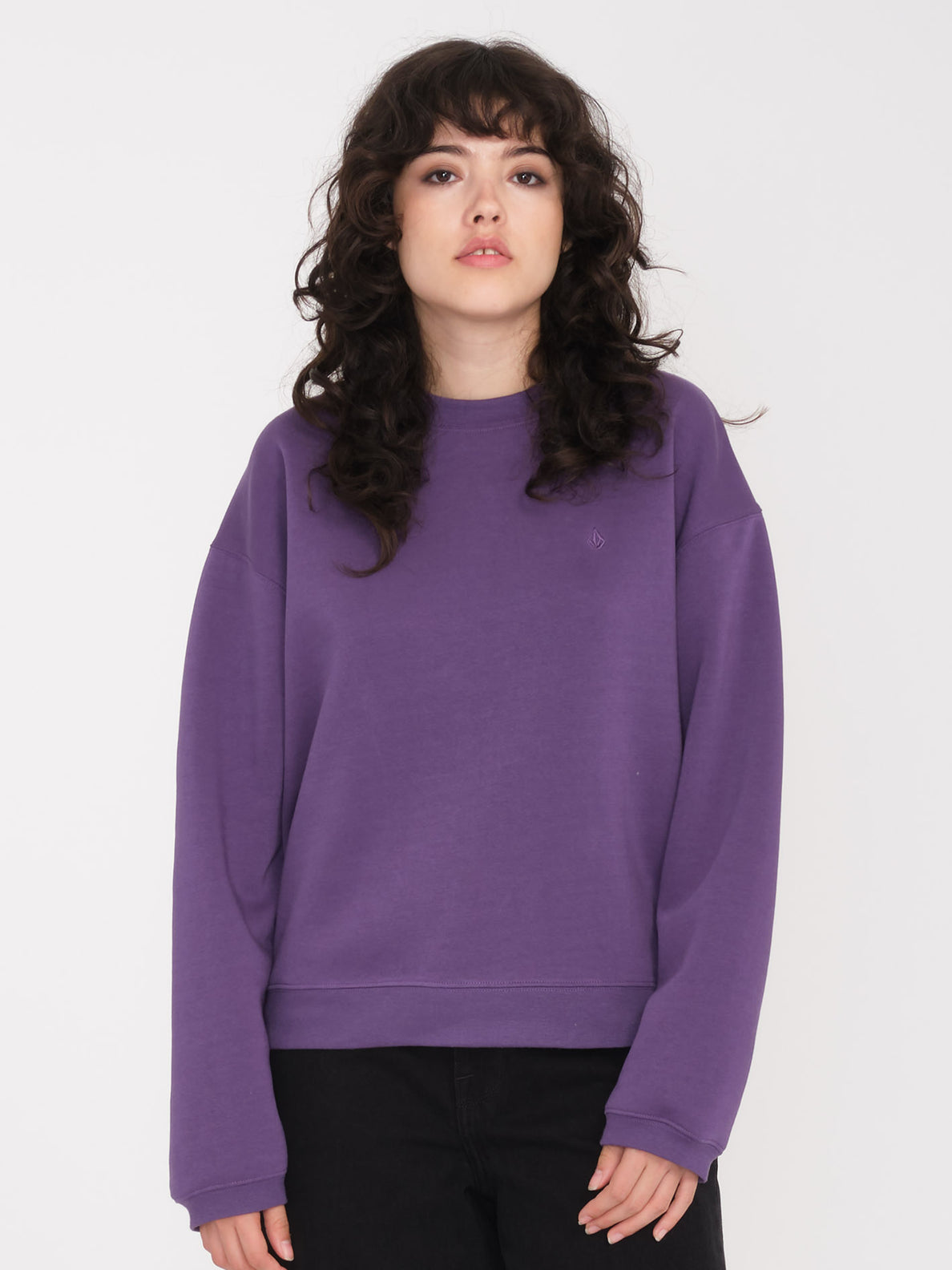 Stone Heart Up Crew Fleece - Deep Purple – Volcom