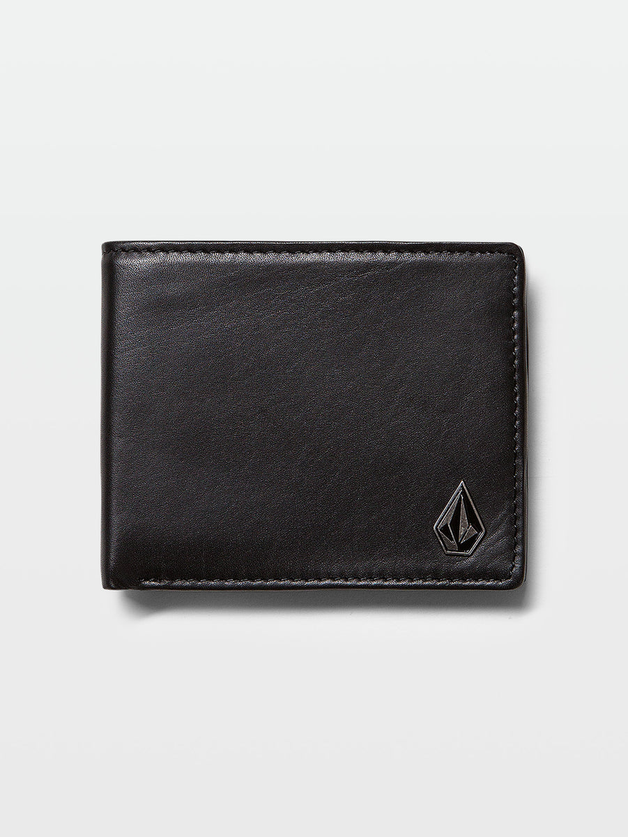 Single Stone Leather Wallet - Black – Volcom