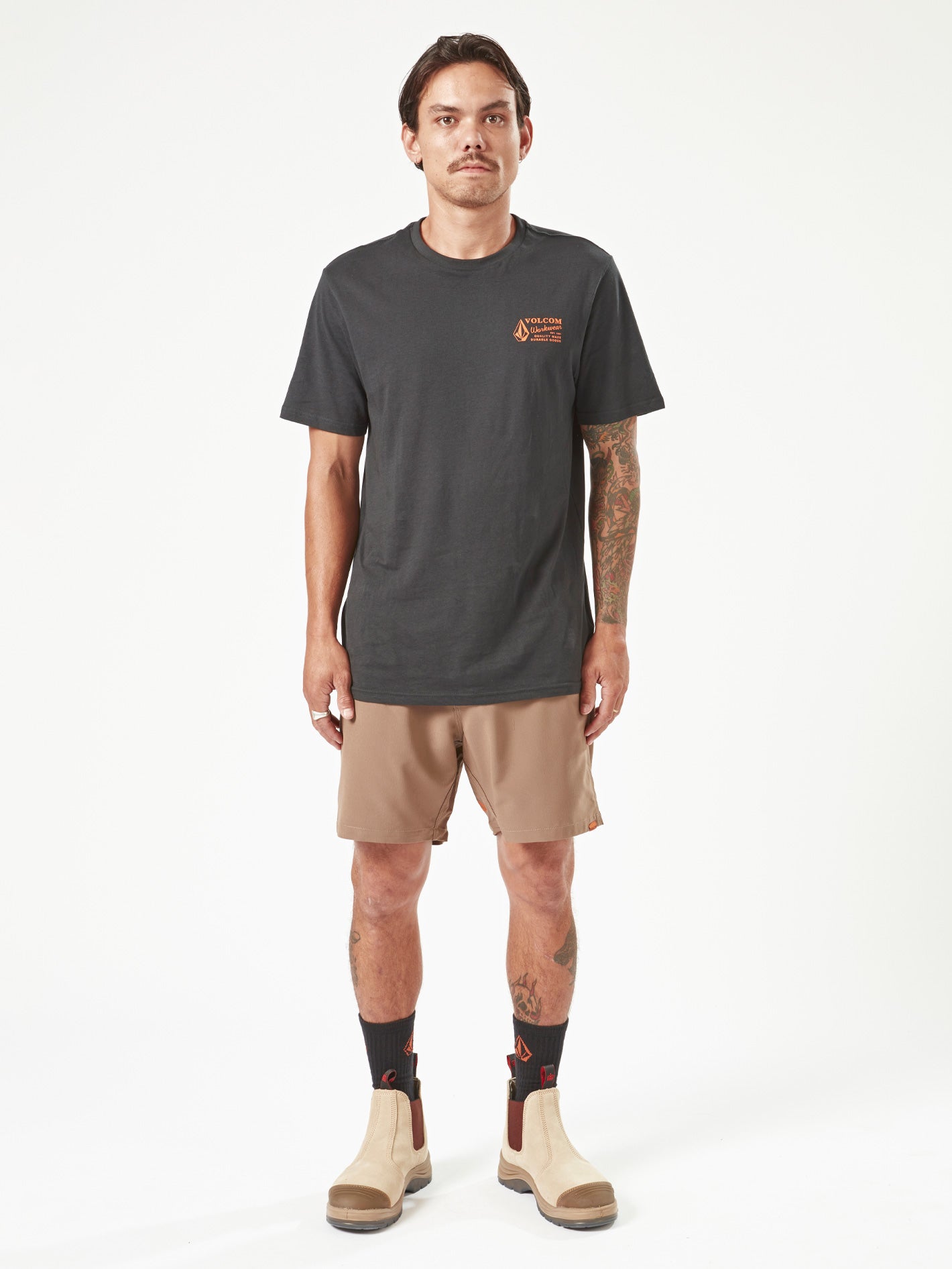 Volcom Workwear Rack Hybrid Elastic Waist Shorts - Brindle