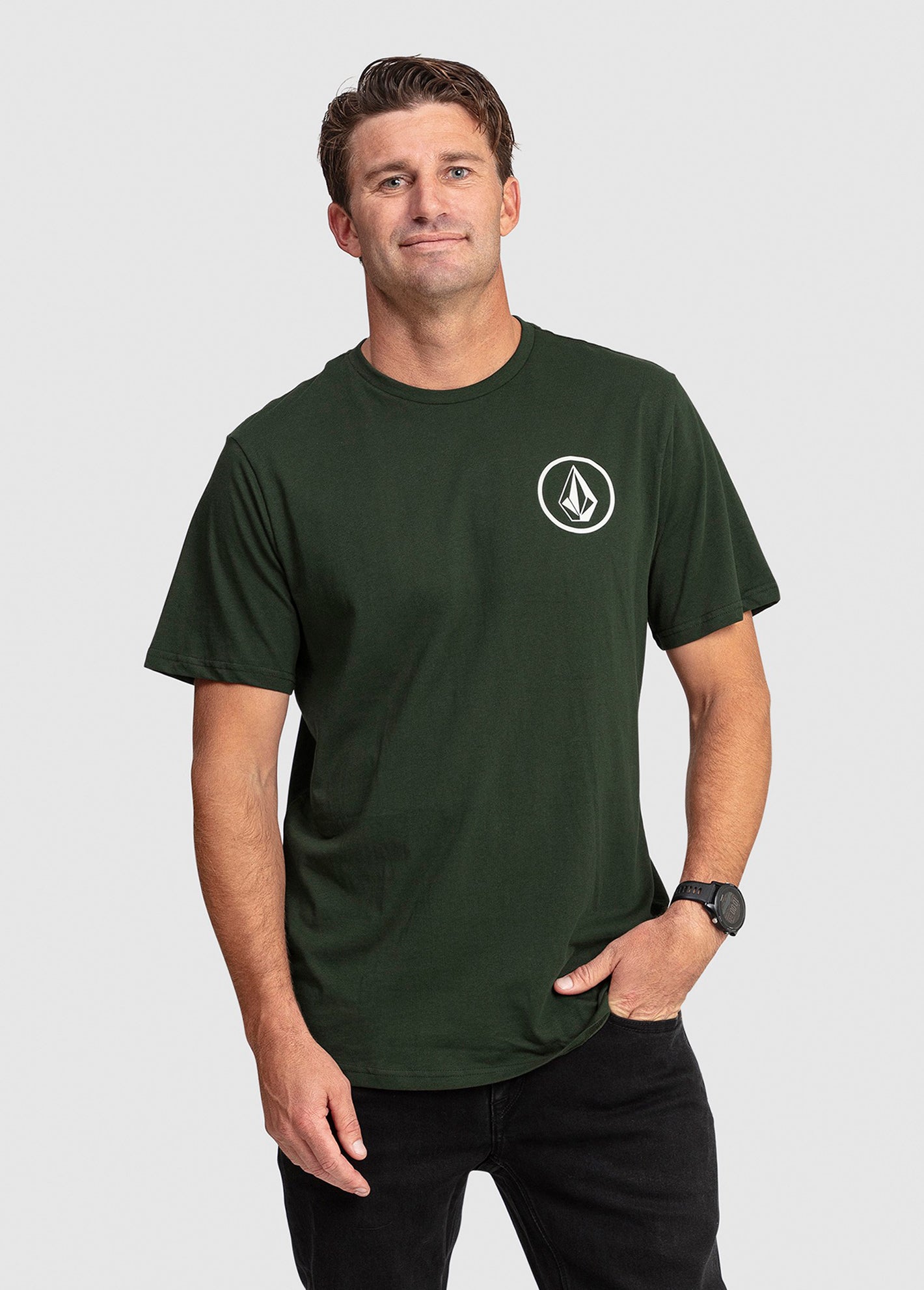 Mini Circle Stone Short Sleeve Tee - Dark Green | Volcom